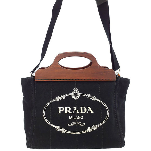 Prada | Bags | Prada Kanapa Large Cotton 2way Bag | Poshmark